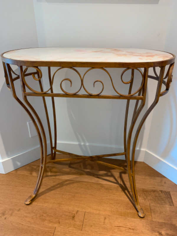 Table dappoint en fer forge et marbre Portugal - Bonjour Belle table en ...