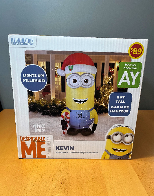 Gemmy Airblown Inflatable Minions Christmas Kevin 8 feet NEW - Pick up ...
