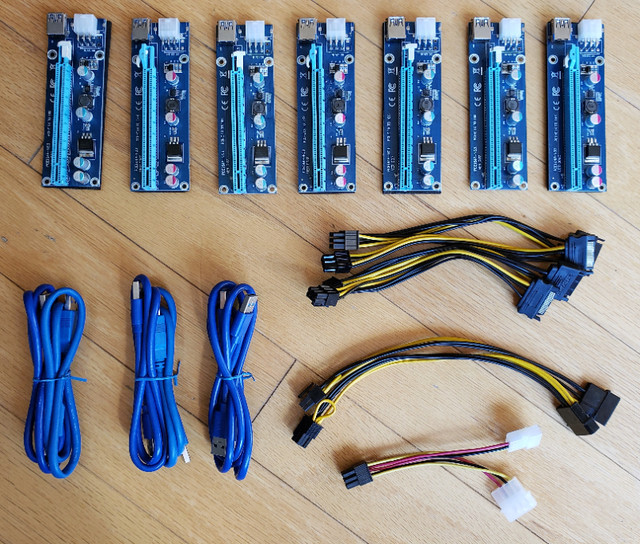 Mix of GPU Mining Cables Riser Cards SATA Power USB Molex - Mix of GPU ...