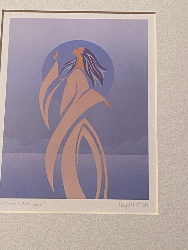 Vintage Signed Print Moon Maiden by Ioyan Mani Maxine Noel - Great Gift ...