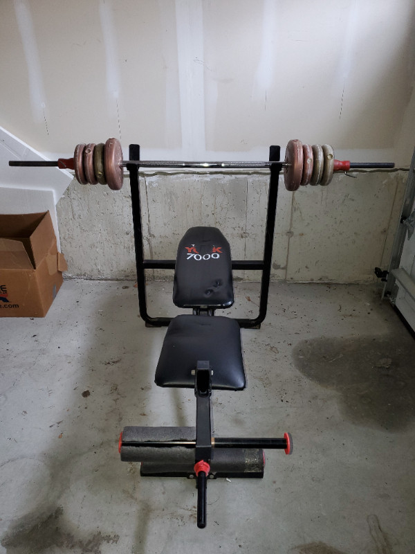 York 7000 Bench Press Including Bar And 2x10Lb 6x5Lb Weights - York ...
