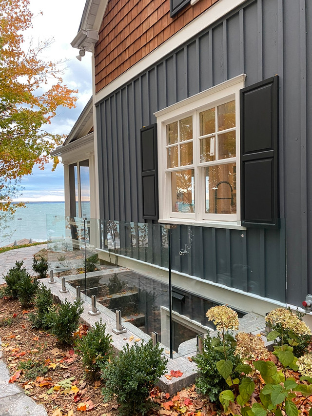 STAIR GLASS RAILING DECKS BALCONIES PORCH ENCLOSURES PARTITIONS ...