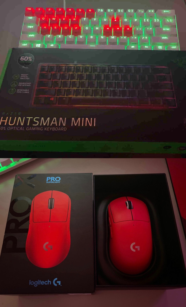 Logitech G Pro X Superlight Razor Huntsman Mini white - mouse and ...