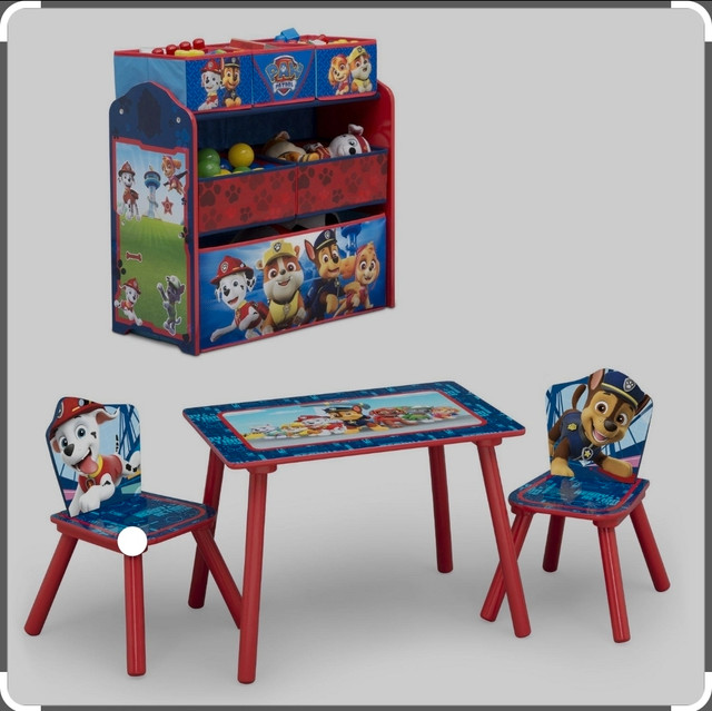 Paw Patrol Table 2 Chairs and Storage - Table Chair and 6 piece storage ...