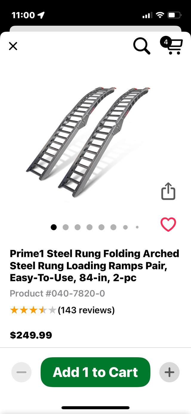 Prime1 Steel Rung Folding Arched Steel Rung Loading Ramps Pair - Used ...