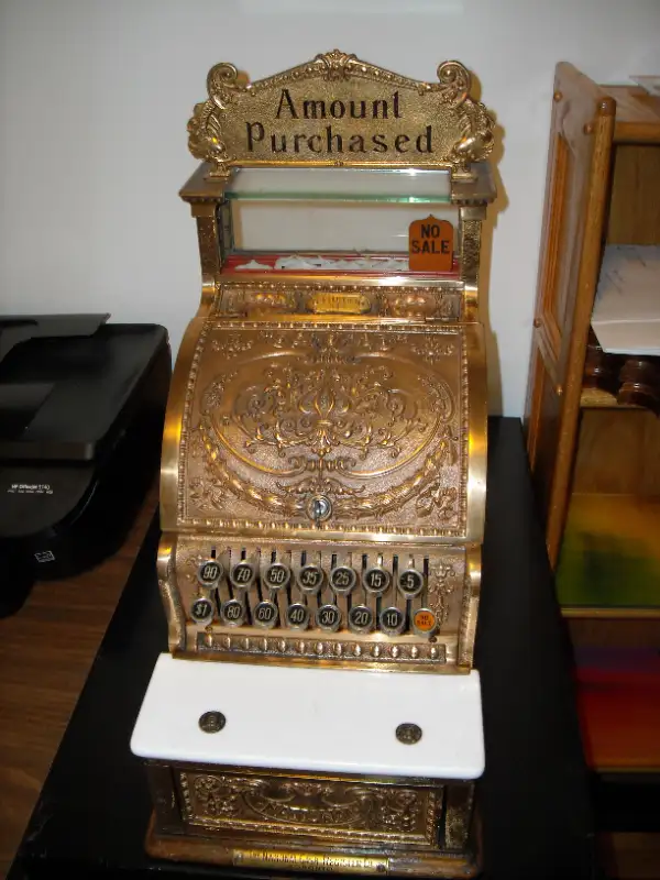 BRASS CASH REGISTER, Prince Albert - Collectible Antique Ornate Brass ...